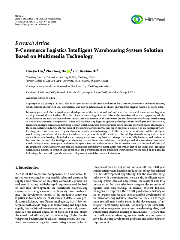(PDF) E-Commerce Logistics Intelligent Warehousing System Solution ...