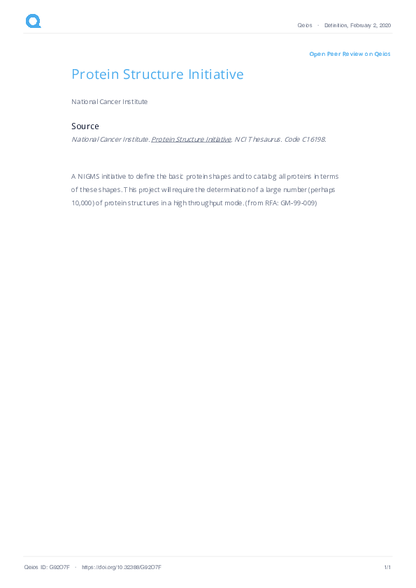 (PDF) Protein Structure Initiative