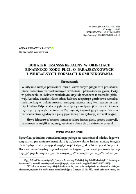 Pdf Transsexual Hero In The Binary Sex Code Embrace About