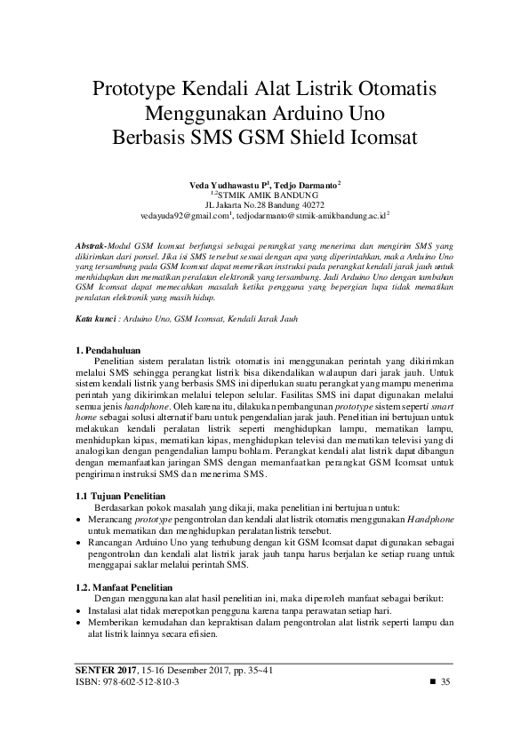 (PDF) Prototype Kendali Alat Listrik Otomatis Menggunakan Arduino Uno ...