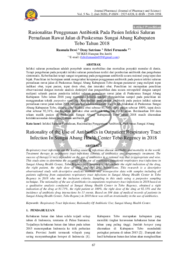 (PDF) Rationality of the Use of Antibiotics in Outpatient Respiratory ...