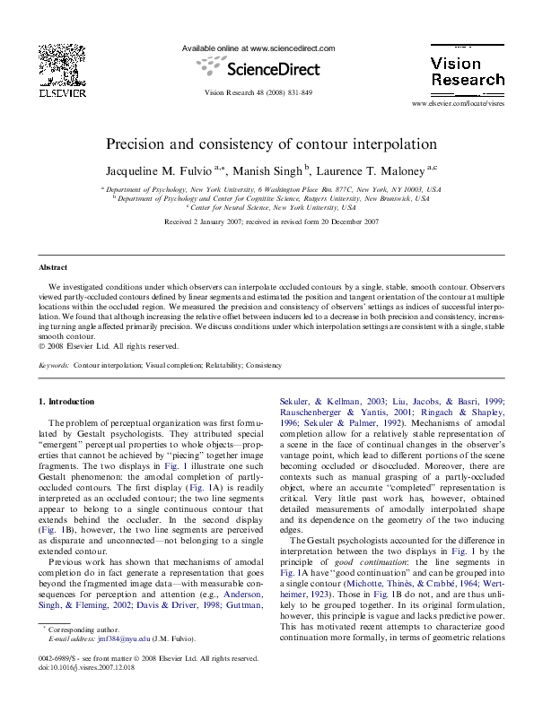 (PDF) Precision and consistency of contour interpolation | Manish Singh - Academia.edu