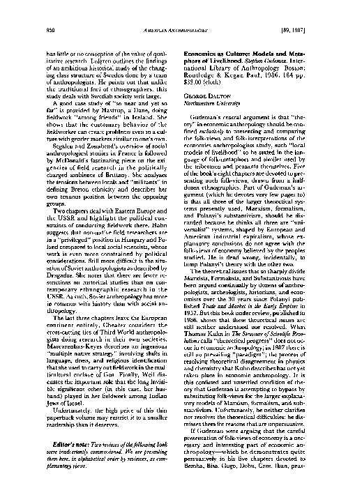 (PDF) Economics as Culture: Models and Metaphors of Livelihood ...