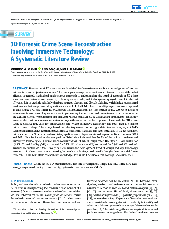 (PDF) 3D Forensic Crime Scene Reconstruction Involving Immersive ...