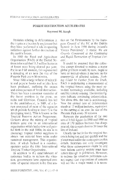 (PDF) Forest destruction accelerates