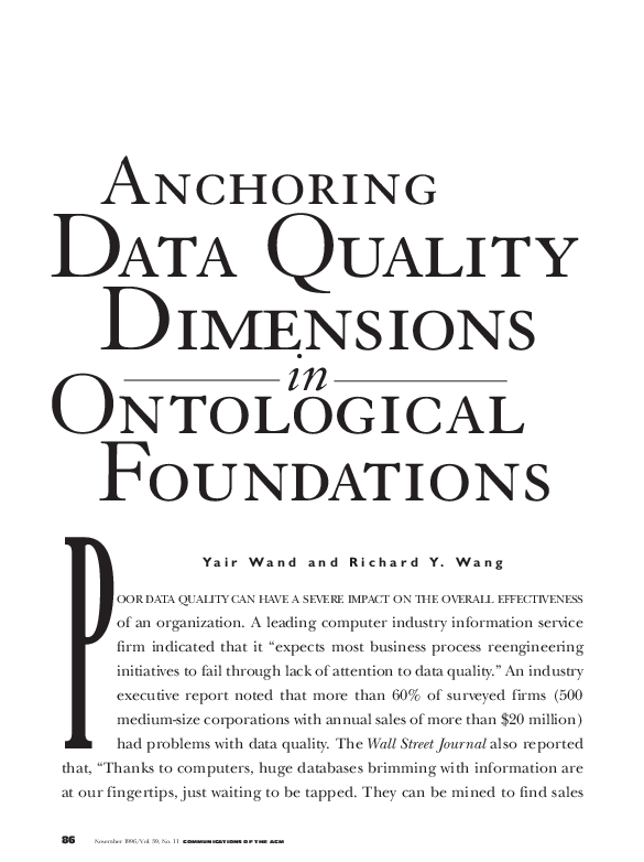 (PDF) Anchoring Data Quality Dimensions | Alper Acer - Academia.edu