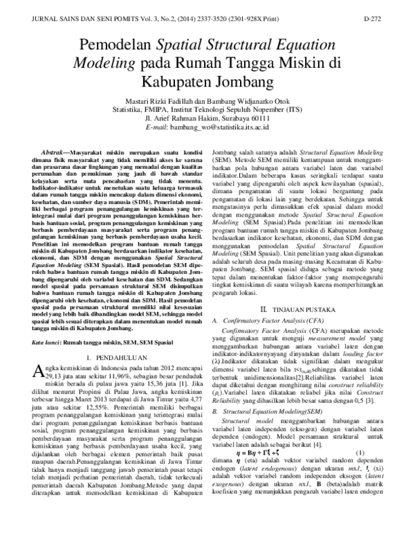 (PDF) Pemodelan Spatial Structural Equation Modeling pada Rumah Tangga ...