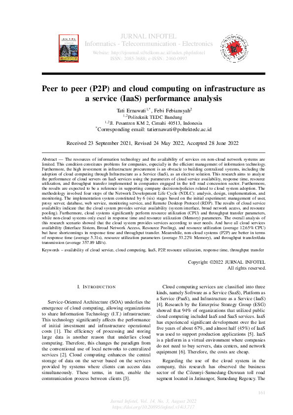 (PDF) Peer to peer (P2P) and cloud computing on infrastructure as a service (IaaS) performance ...