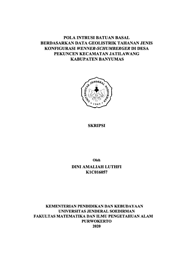 (PDF) Pola Intrusi Batuan Basal Berdasarkan Data Geolistrik Tahanan ...