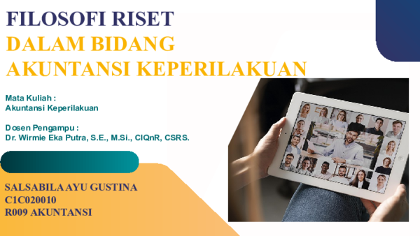 (PPT) PPT FILOSOFI RISET DALAM BIDANG AKUNTANSI KEPERILAKUAN