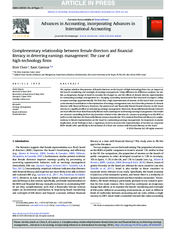 (PDF) Complementary relationship between female directors and financial ...