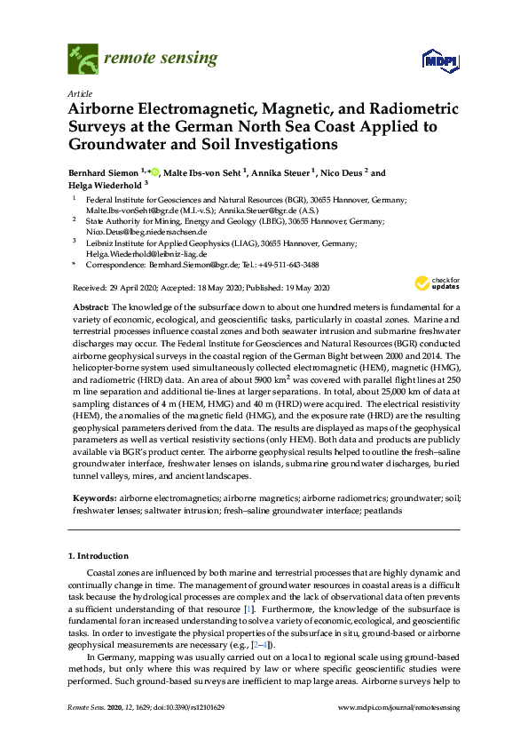 (PDF) Airborne electromagnetic, magnetic, and radiometric surveys at ...