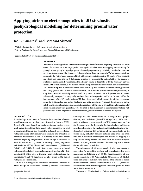 (PDF) Applying airborne electromagnetics in 3D stochastic ...