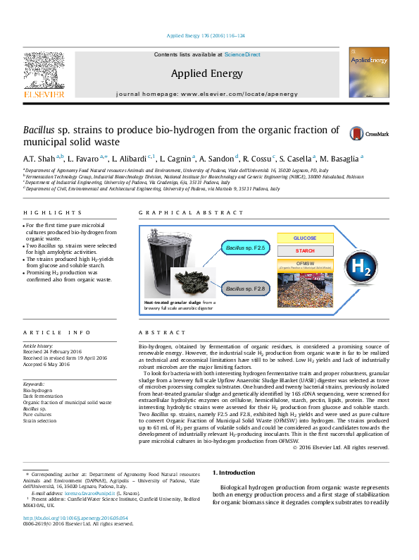 (PDF) Bacillus sp. strains to produce bio-hydrogen from the organic fraction of municipal solid ...