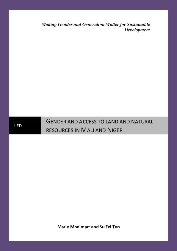 (PDF) Making Gender and Generation Matter for Sustainable Development