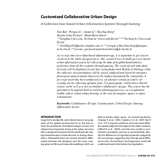 (PDF) Customised Collaborative Urban Design A Collective User-based ...