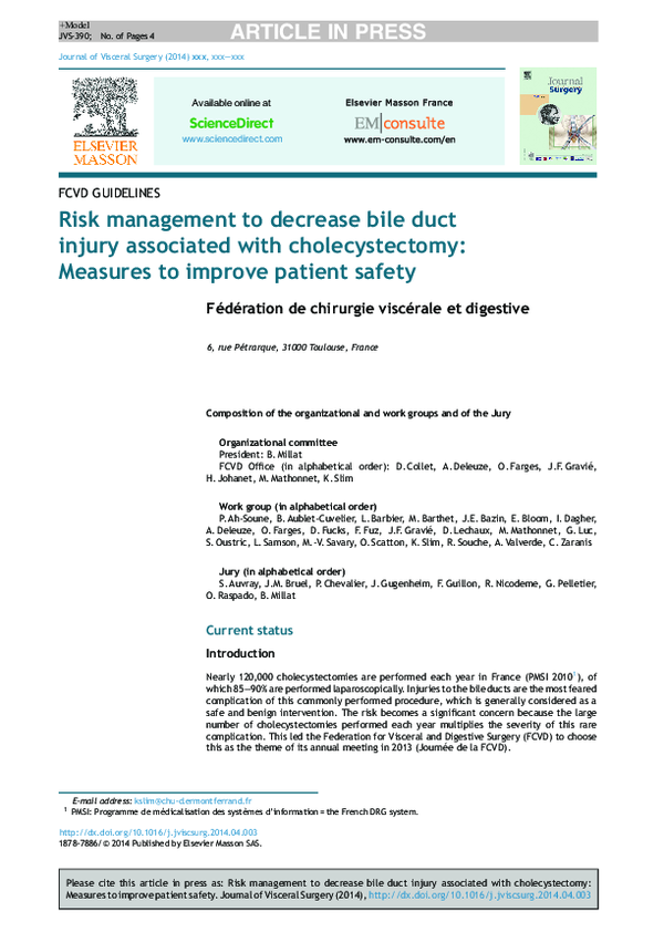 (PDF) Reducing Bile Duct Injury in Cholecystectomy