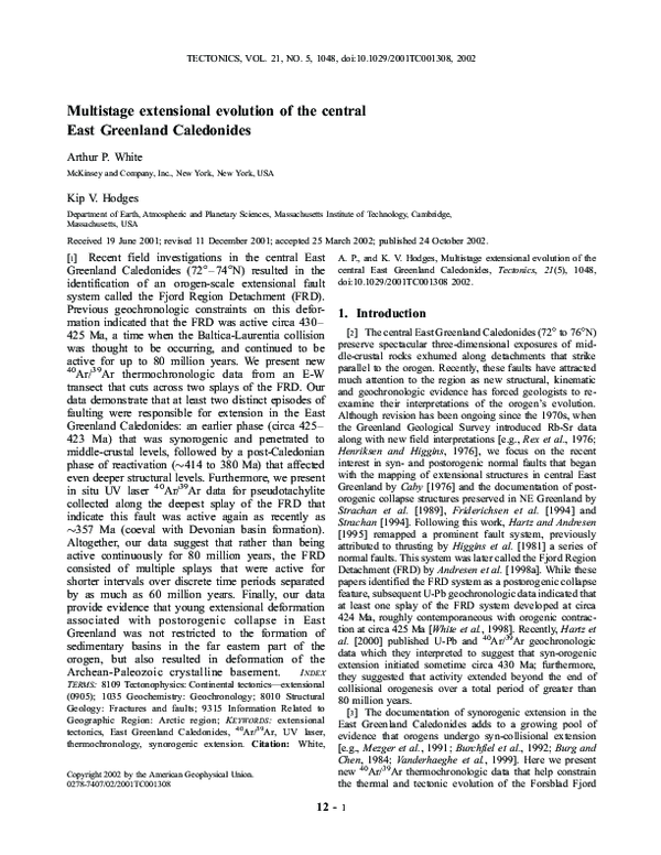 (PDF) Multistage extensional evolution of the central East Greenland ...