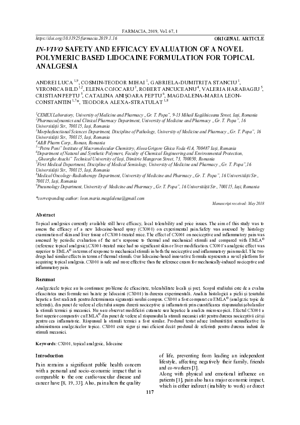 (PDF) In-Vivo Safety and Efficacy Evaluation of a Novel Polymeric Based ...