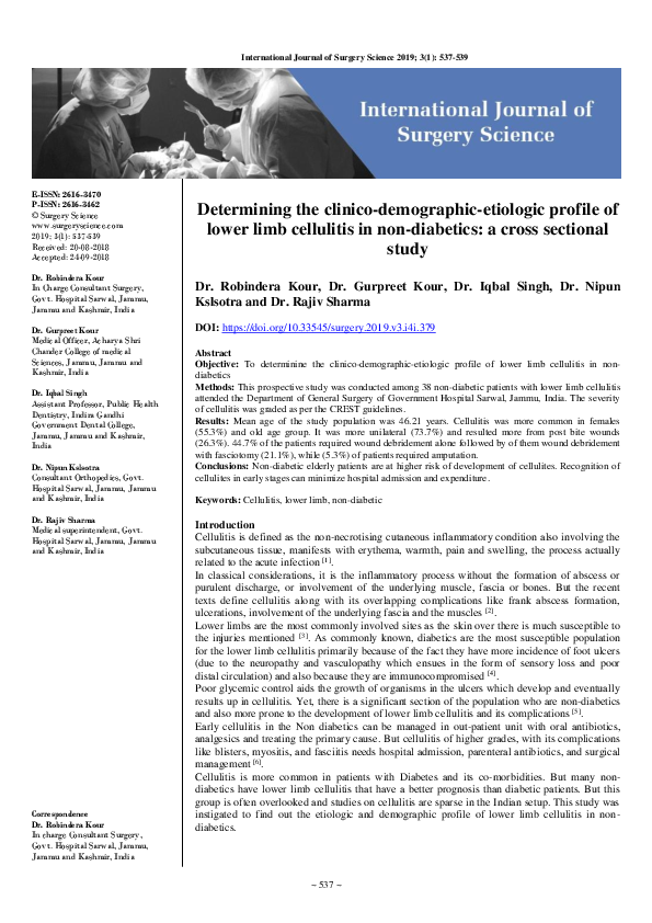 (PDF) Determining the clinico-demographic-etiologic profile of lower ...
