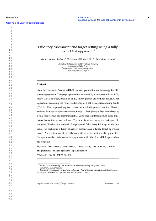 (PDF) Efficiencya Assessment and Target Setting Using a Fully Fuzzy DEA Approach