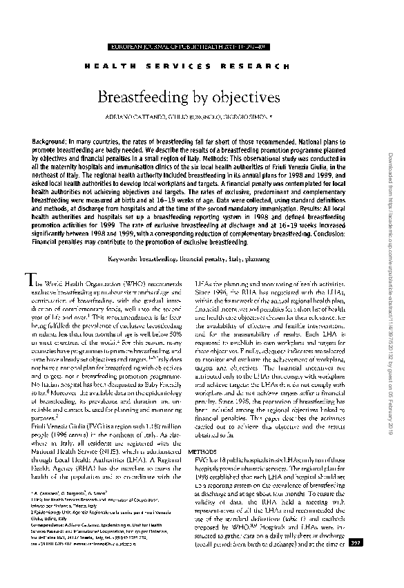 (PDF) Breastfeeding by objectives
