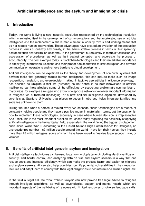 (PDF) Artificial intelligence and the asylum and immigration crisis