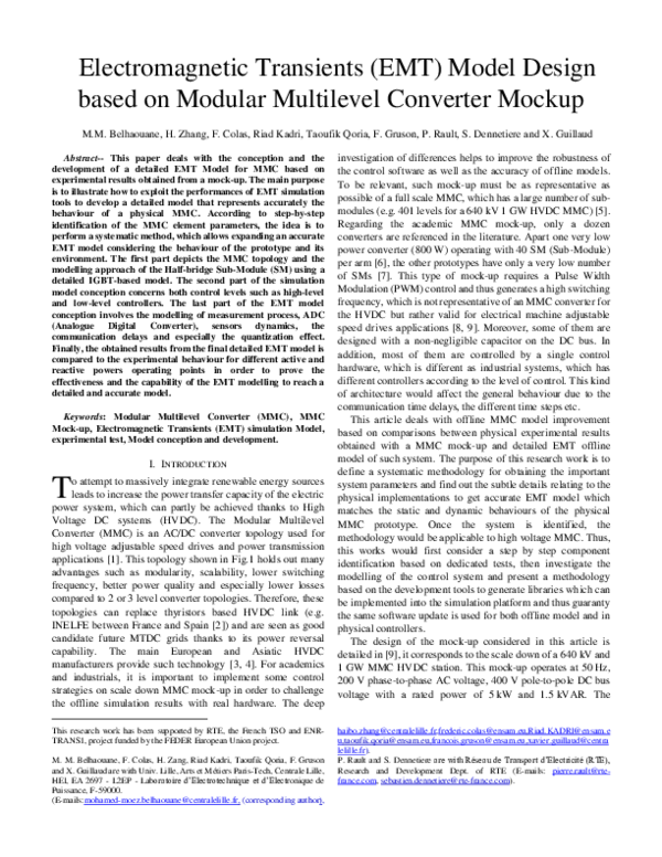 Pdf Electromagnetic Transients Emt Model Design Based On Modular Multilevel Converter Mockup