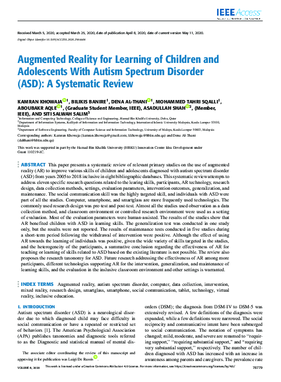 (PDF) Augmented Reality for Learning of Children and Adolescents With ...