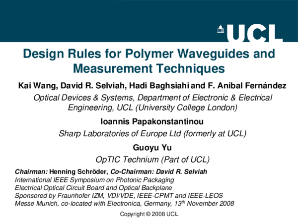 (PDF) Design rules for polymer waveguides and measurement techniques