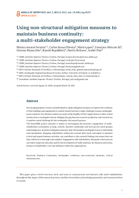 (PDF) Using non-structural mitigation measures to maintain business ...