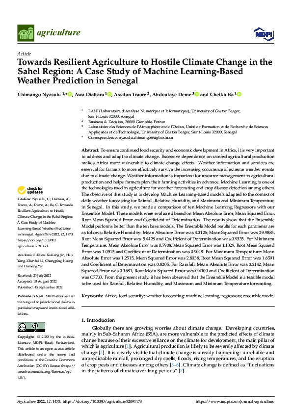 (PDF) Towards Resilient Agriculture to Hostile Climate Change in the ...