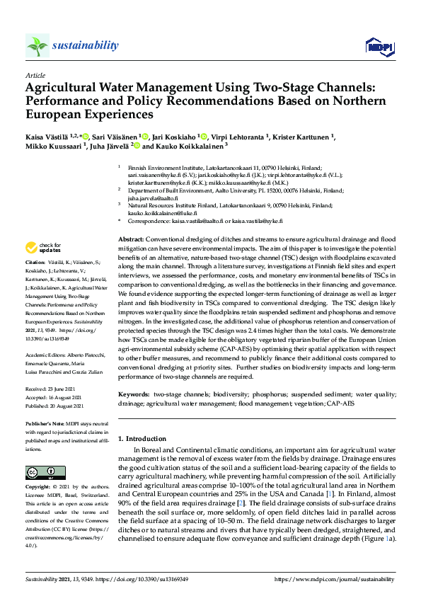 (PDF) Two-Stage Channels for Sustainable Agriculture