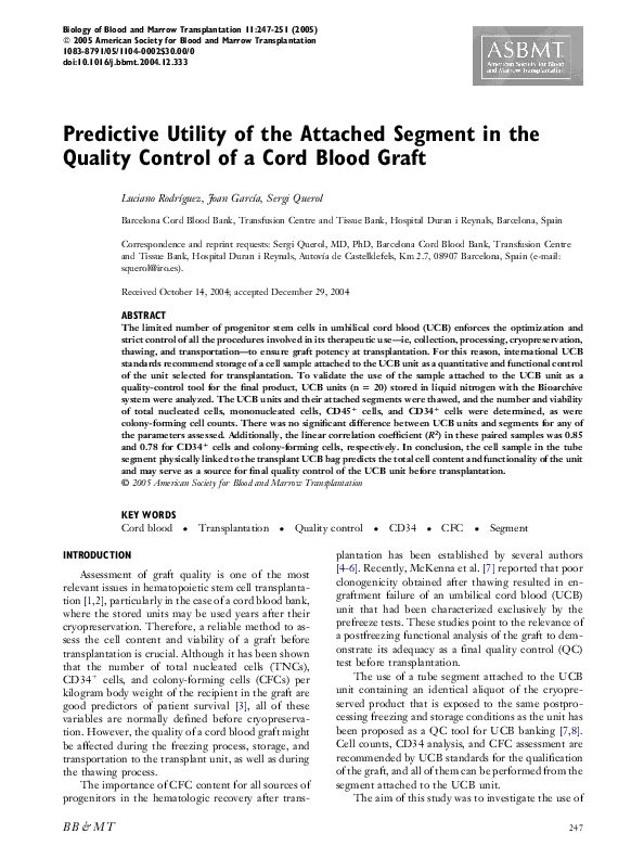 (PDF) Predictive utility of the attached segment in the quality control ...