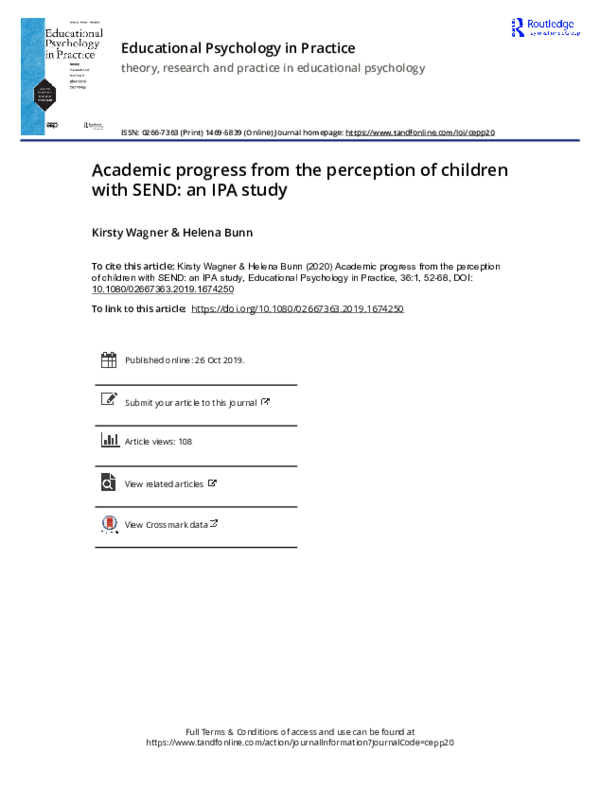 (PDF) Academic progress from the perception of children with SEND: an ...