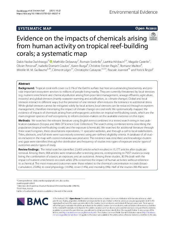 (PDF) Evidence on the impacts of chemicals arising from human activity ...