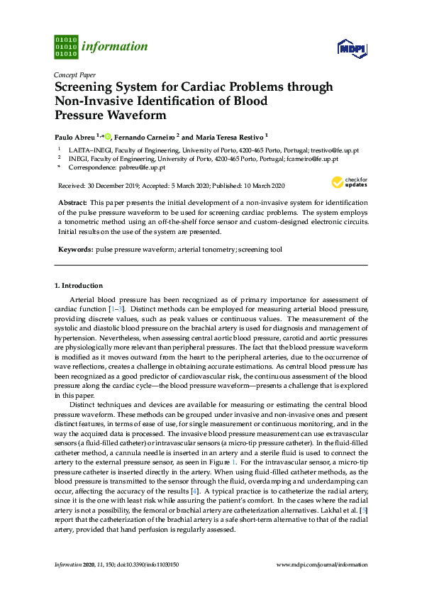 (PDF) Screening System for Cardiac Problems through Non-Invasive ...