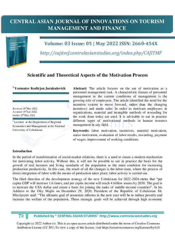(PDF) Scientific and Theoretical Aspects of the Motivation Process