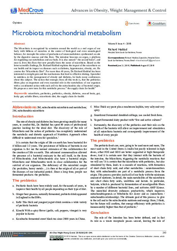 (PDF) Microbiota mitochondrial metabolism | Dr Richard E . Haddad - Academia.edu