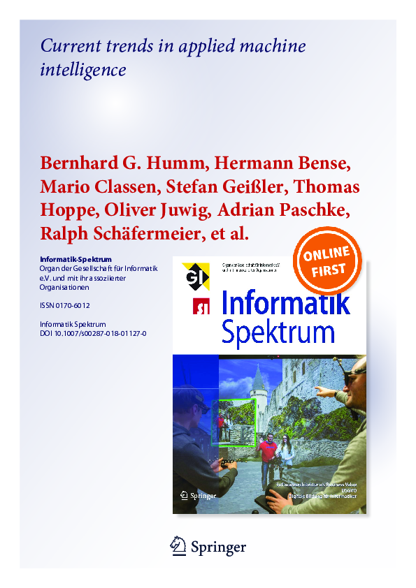 (PDF) Current trends in applied machine intelligence