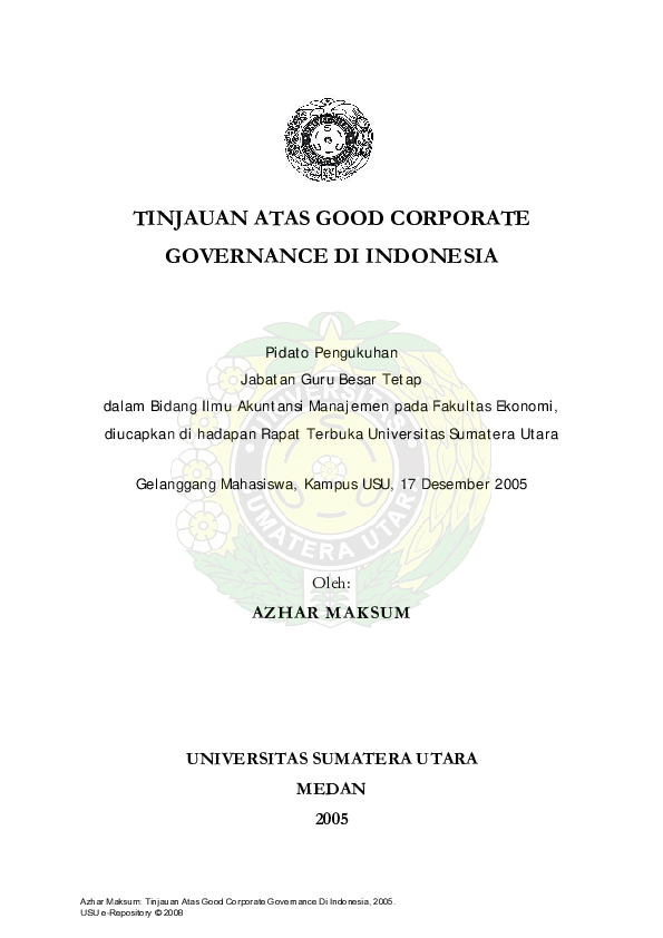 (PDF) Tinjauan Atas Good Corporate Governance Di Indonesia