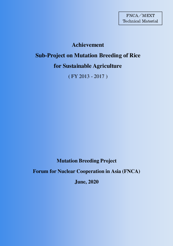 (PDF) Achievement, Mutation Breeding of Rice for Sustainable Agriculture