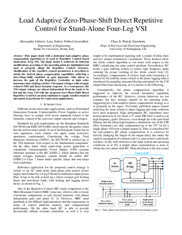 (PDF) Load adaptive zero-phase-shift direct repetitive control for stand-alone four-leg VSI