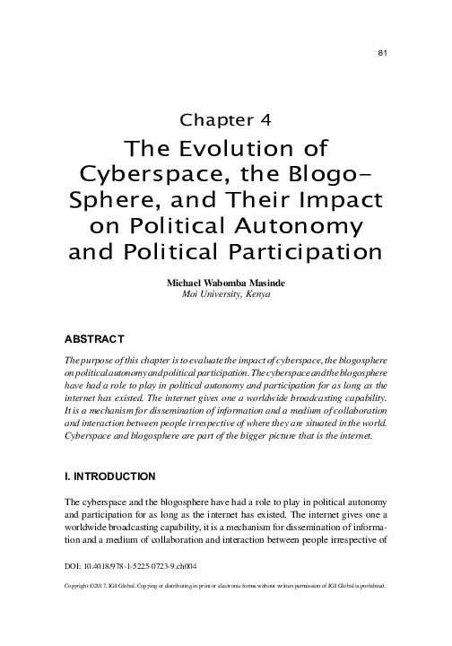 (PDF) The Evolution of Cyberspace, the Blogo-Sphere, and Their Impact ...