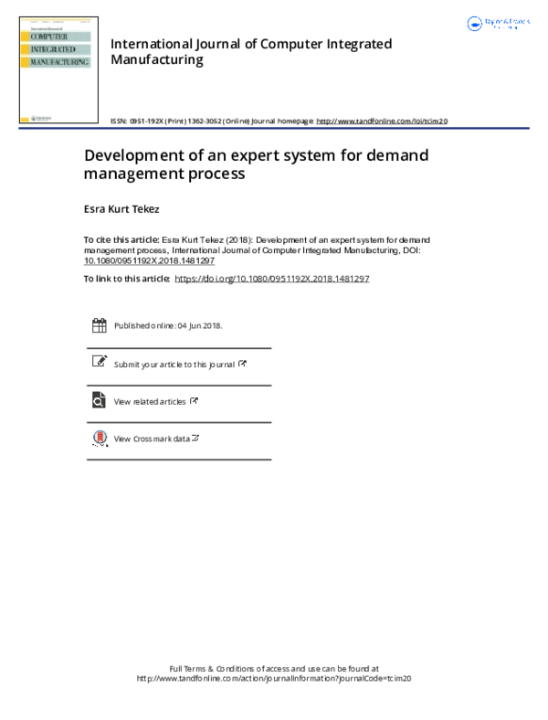 (PDF) Development of an expert system for demand management process