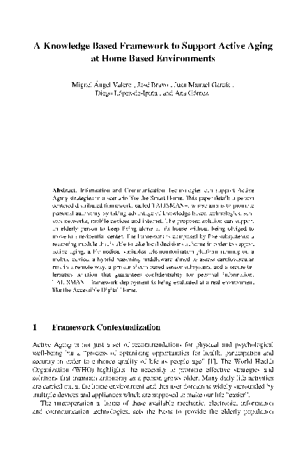 (PDF) A Knowledge Based Framework to Support Active Aging at Home Based Environments