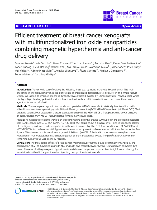 (PDF) Efficient treatment of breast cancer xenografts with ...