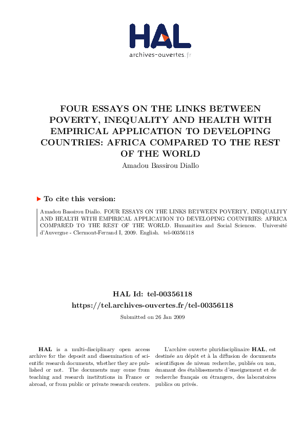 (PDF) Four Essays on the Links Between Poverty, Inequality and Health with Empirical Application ...
