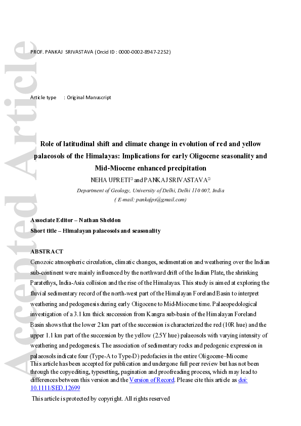 (PDF) Role of latitudinal shift and climate change in evolution of red ...
