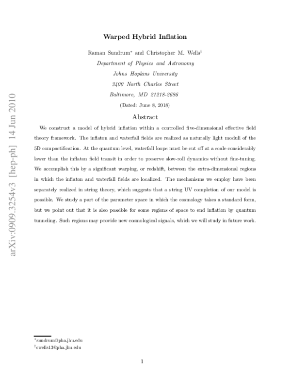 (PDF) Warped hybrid inflation